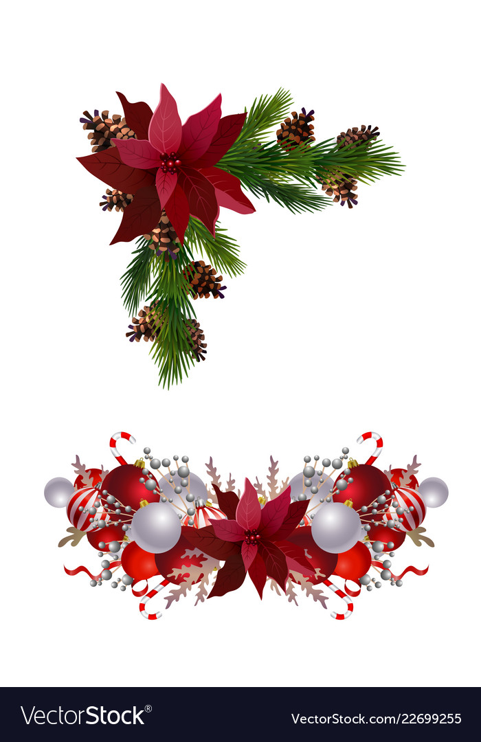 Christmas decoration set Royalty Free Vector Image