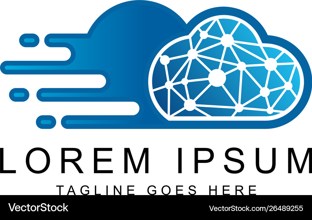 Cloud and technology logo template Royalty Free Vector Image