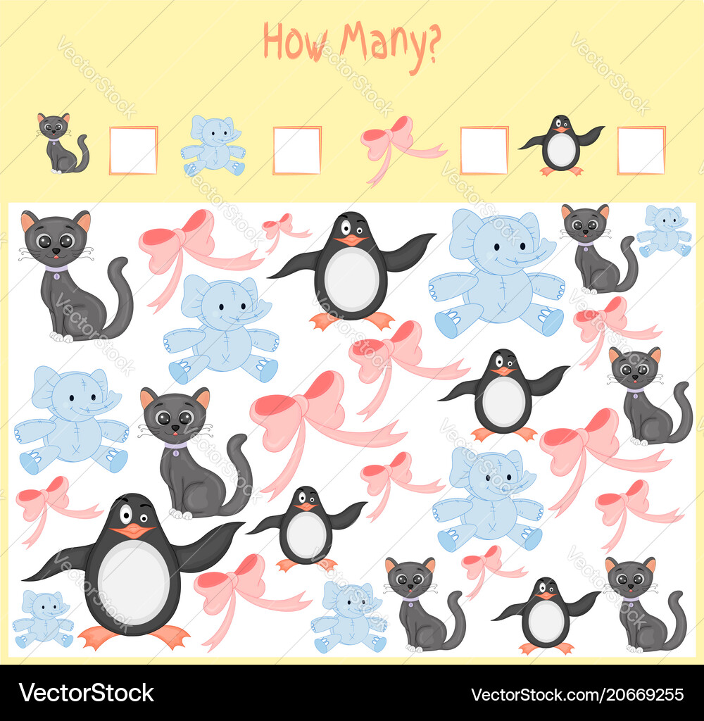 Counting game for preschool children Royalty Free Vector