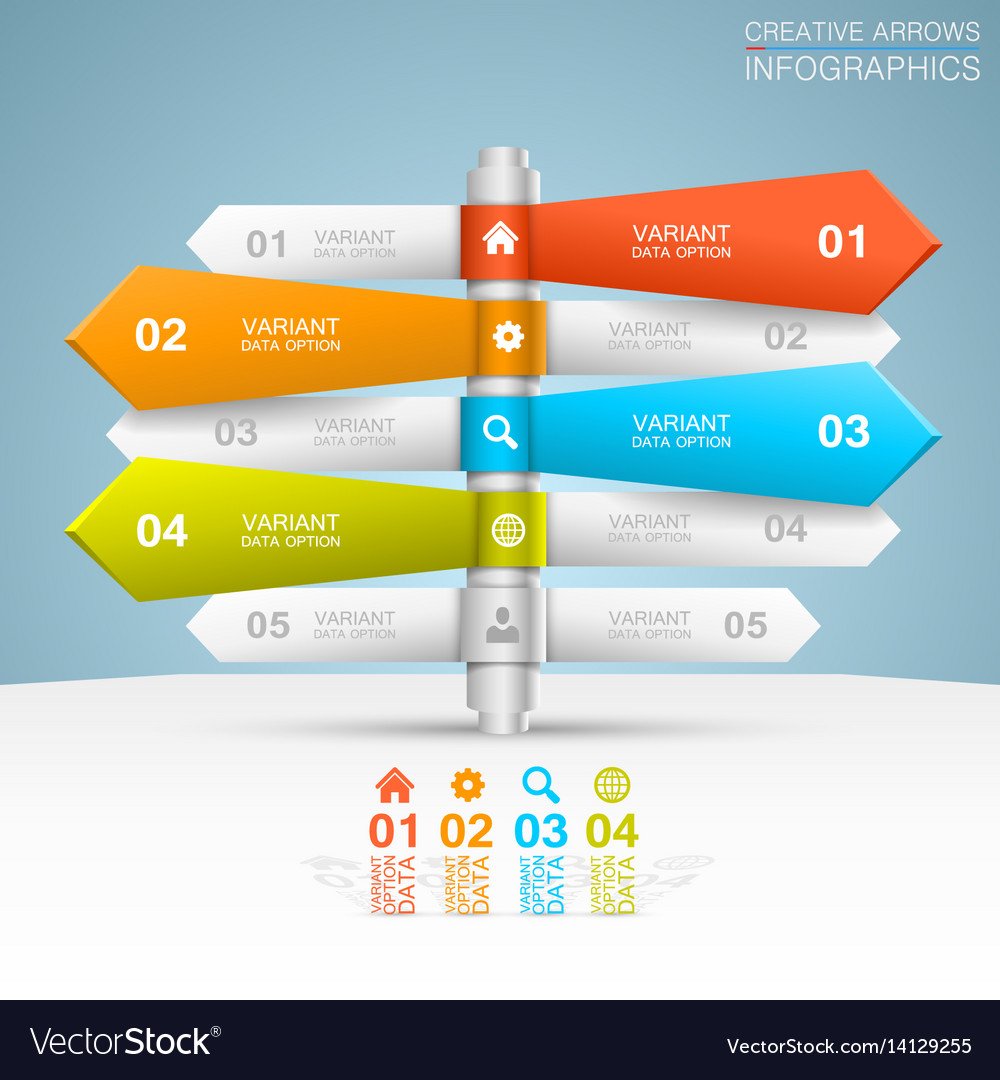 Direction list options Royalty Free Vector Image
