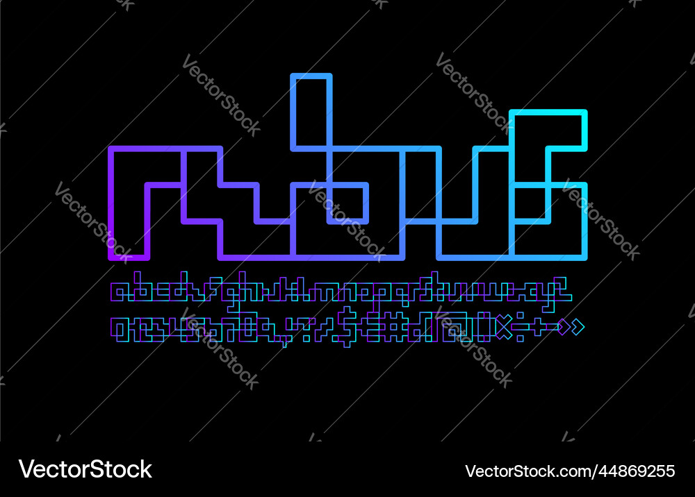 Geometric font alphabet made in lines style Vector Image