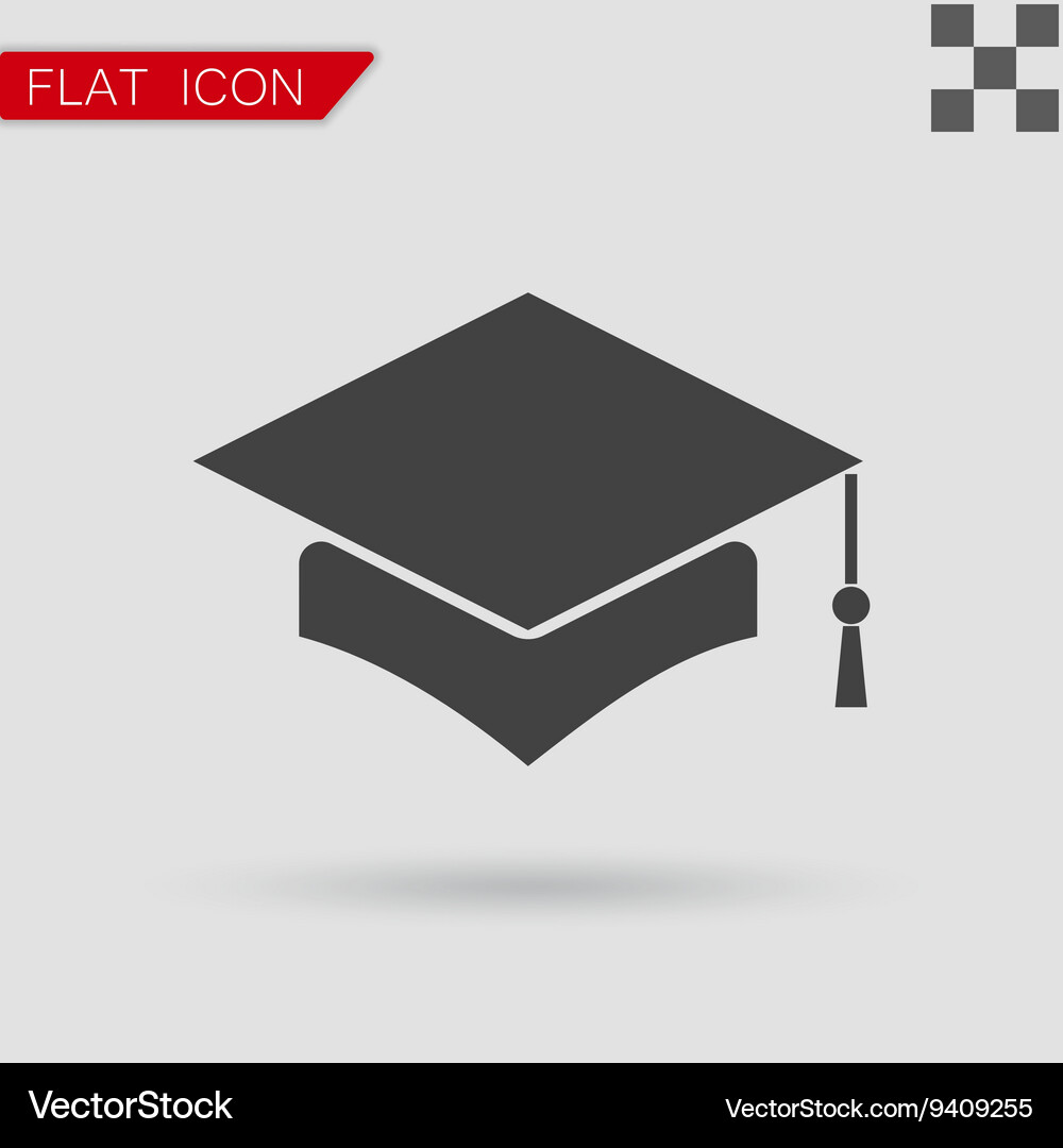 Graduation Cap with Red Mark Royalty Free Vector Image