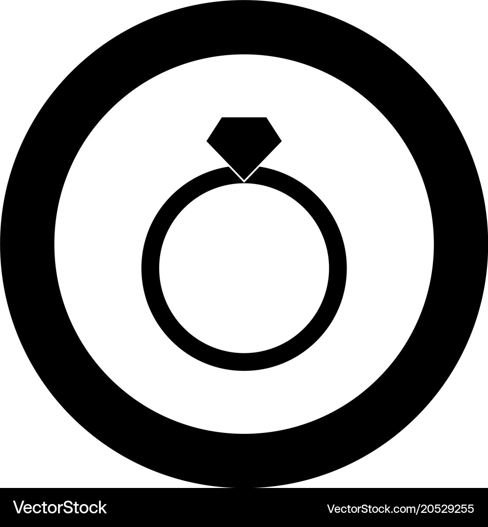 Ring icon black color in circle Royalty Free Vector Image