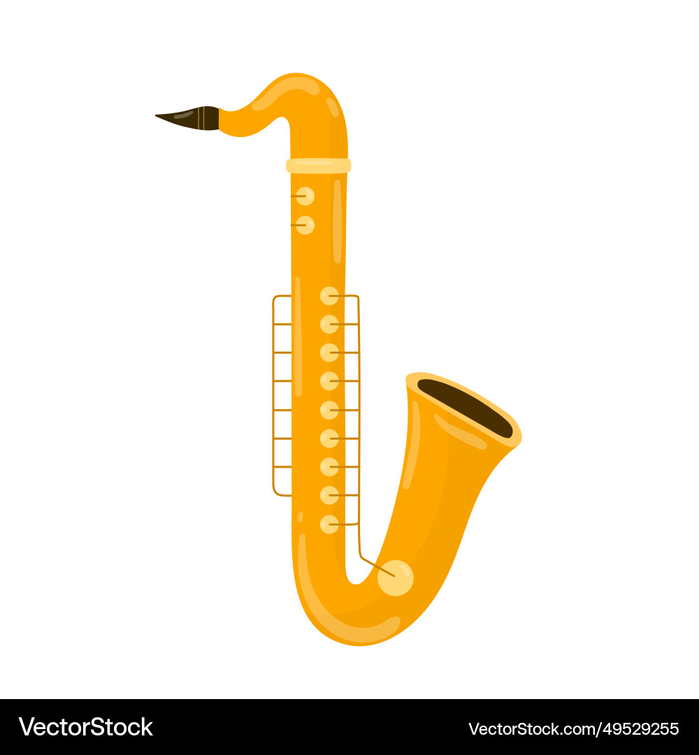 Saxophone musical instrument isolated Royalty Free Vector