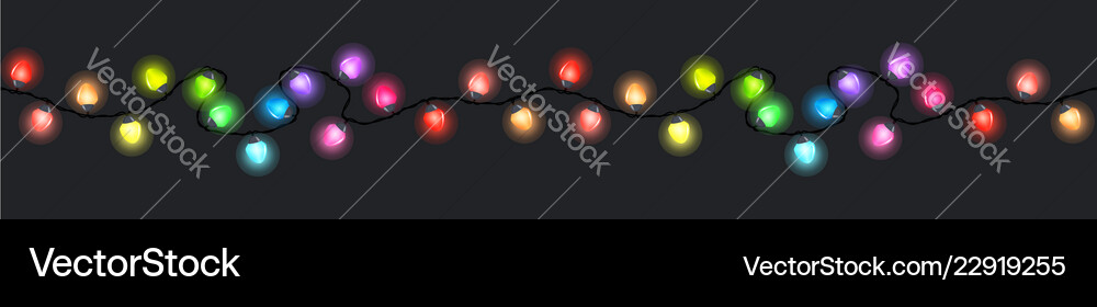 Seamless festive colored glowing garland Vector Image