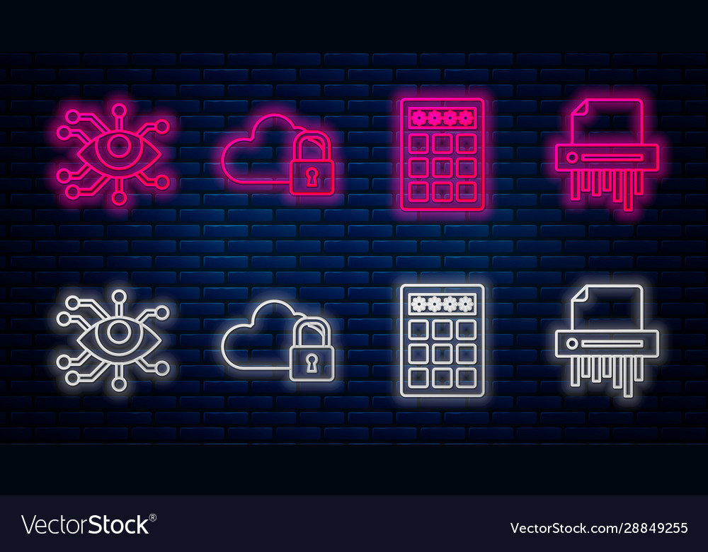 Set line cloud computing lock password Royalty Free Vector Set line cloud computing lock password Royalty Free Vector