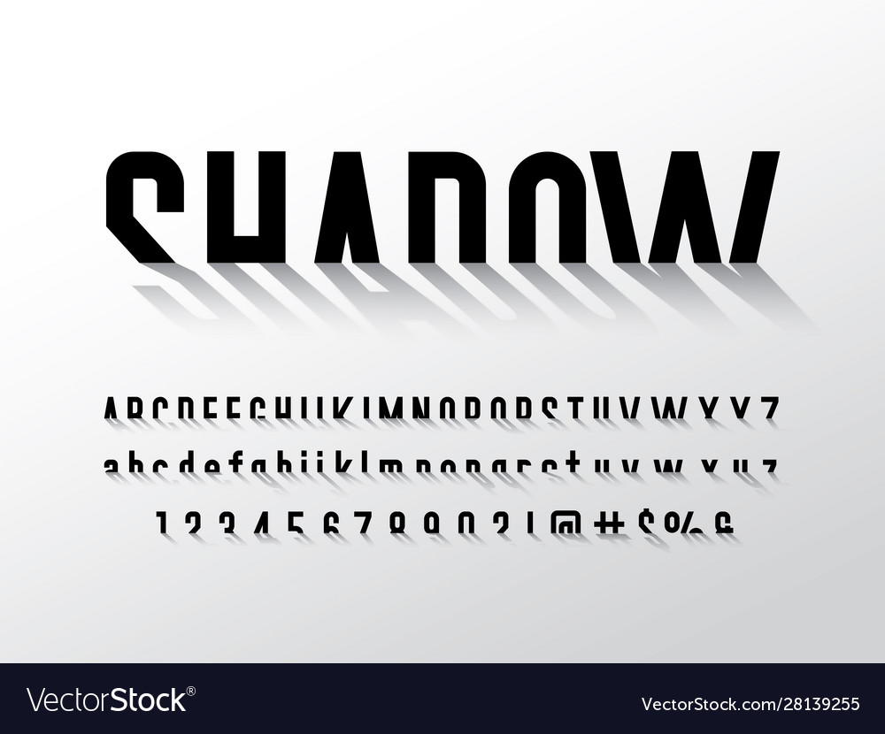Shadow font Royalty Free Vector Image - VectorStock