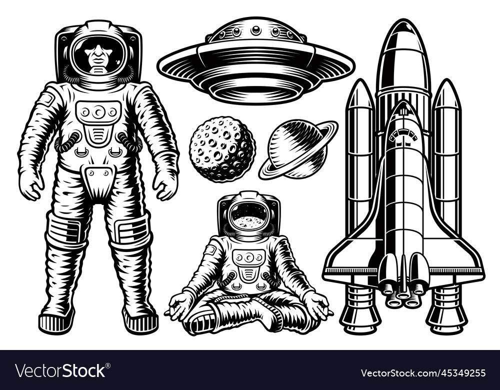 Space graphics set Royalty Free Vector Image - VectorStock