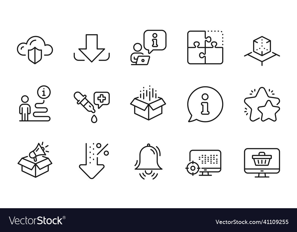 Technology icons set included icon as puzzle Vector Image