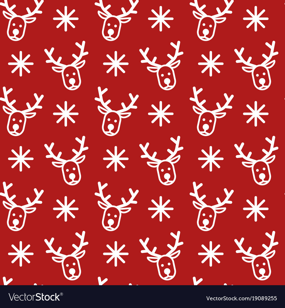 White deer snowflake pattern Royalty Free Vector Image