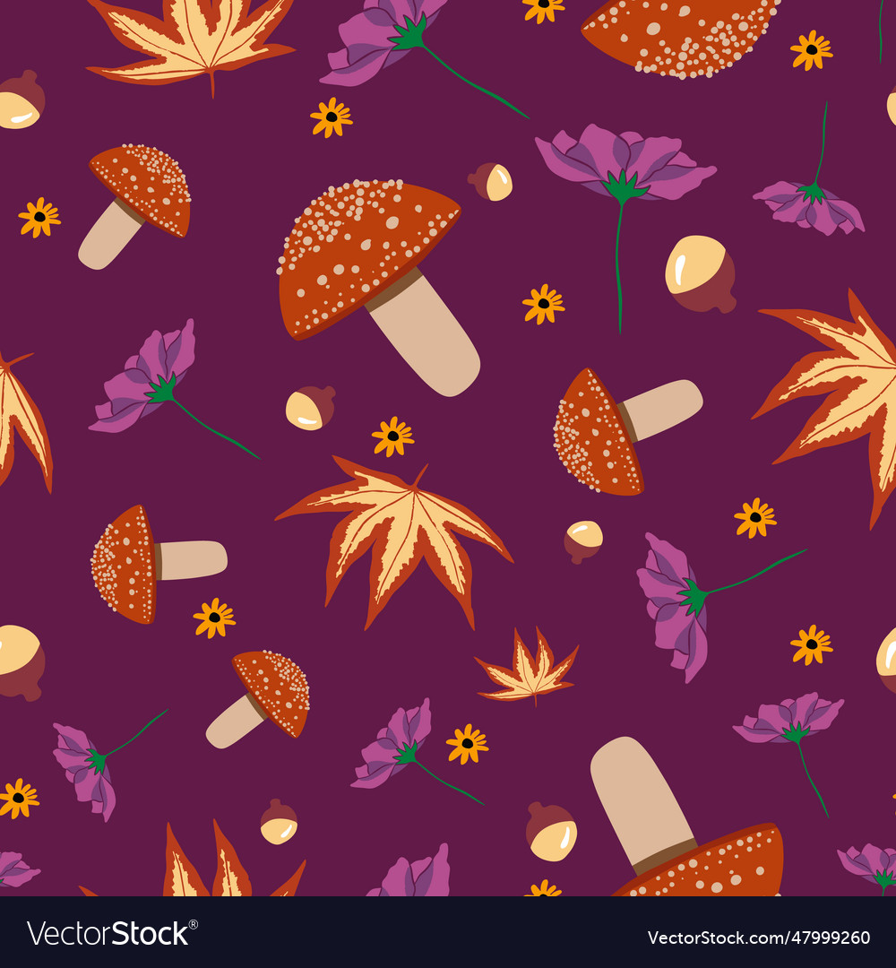 Autumn repeat pattern design Royalty Free Vector Image