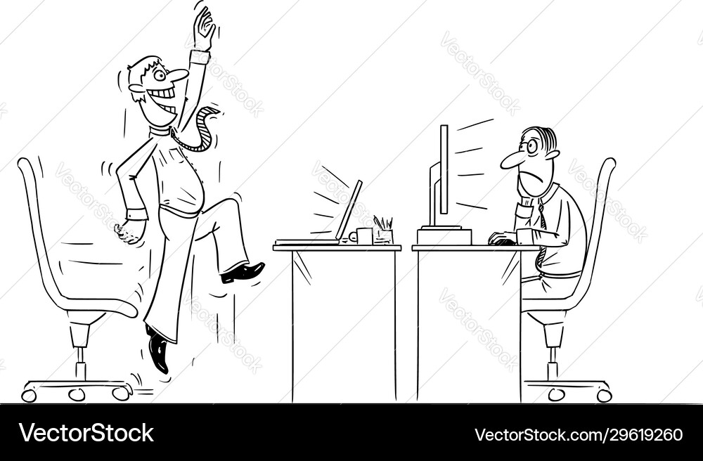 Comic cartoon businessman or office worker Vector Image
