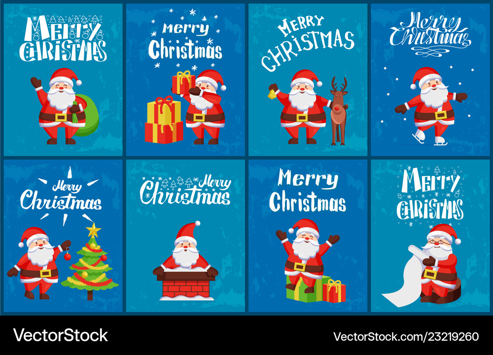 Congratulation merry christmas santa card Vector Image