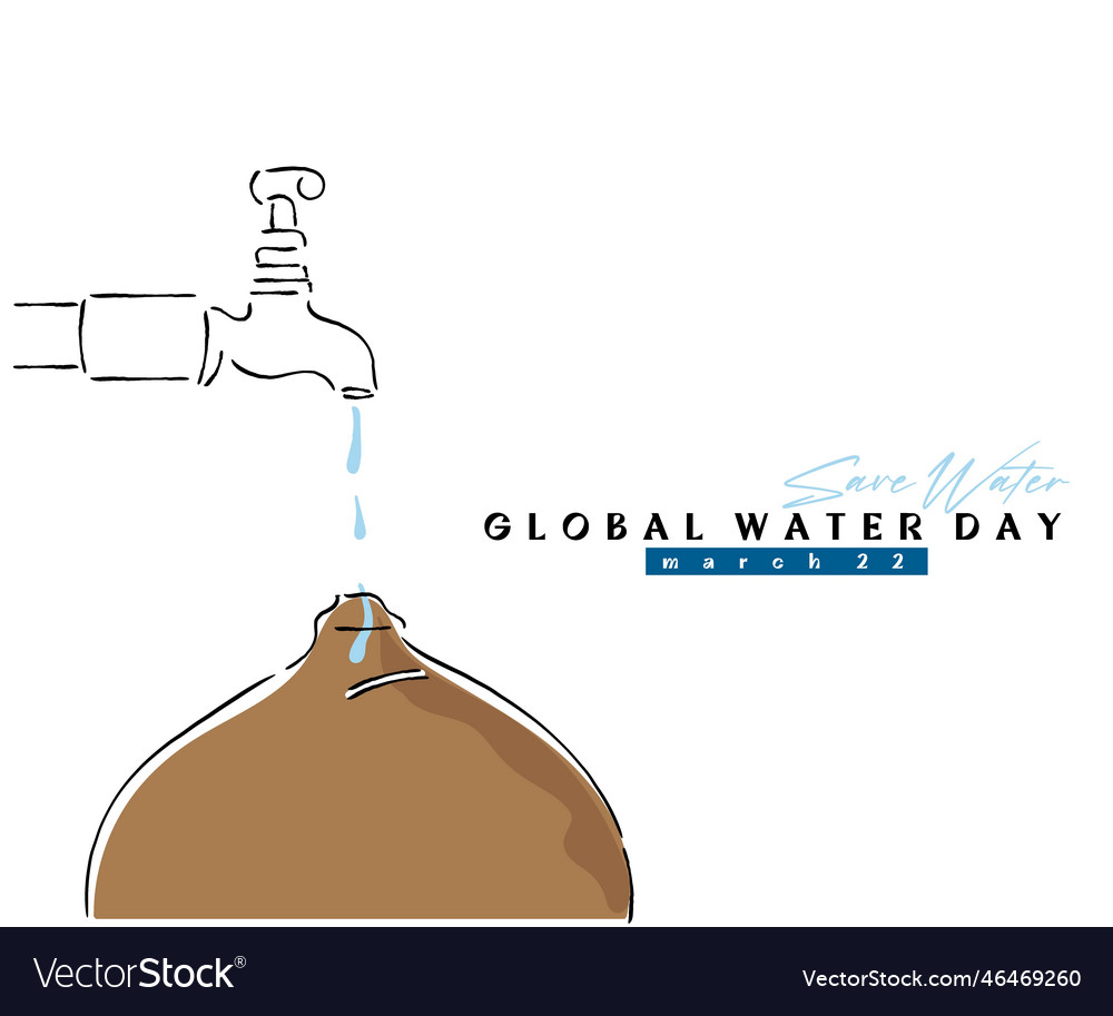 Conserve water on global water day Royalty Free Vector Image Conserve water on global water day Royalty Free Vector Image