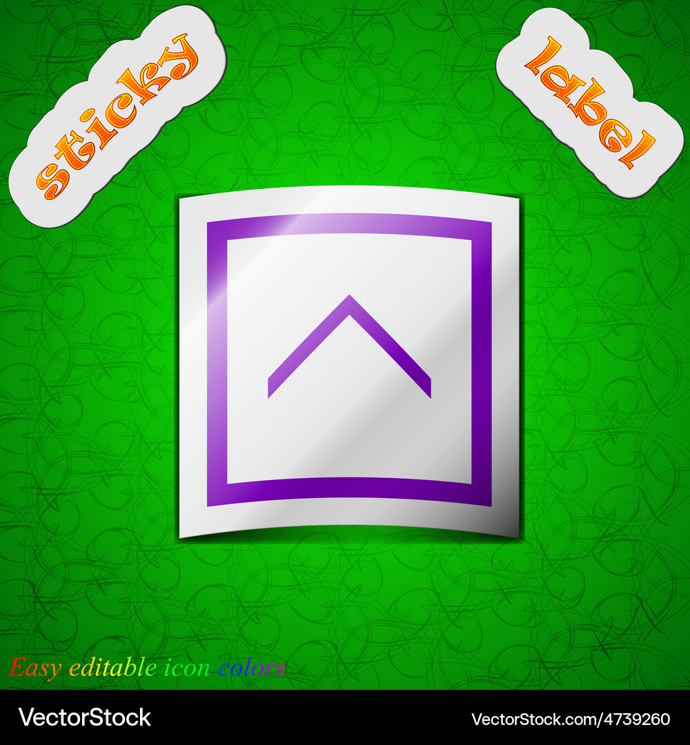 Direction arrow up icon sign symbol chic colored Vector Image