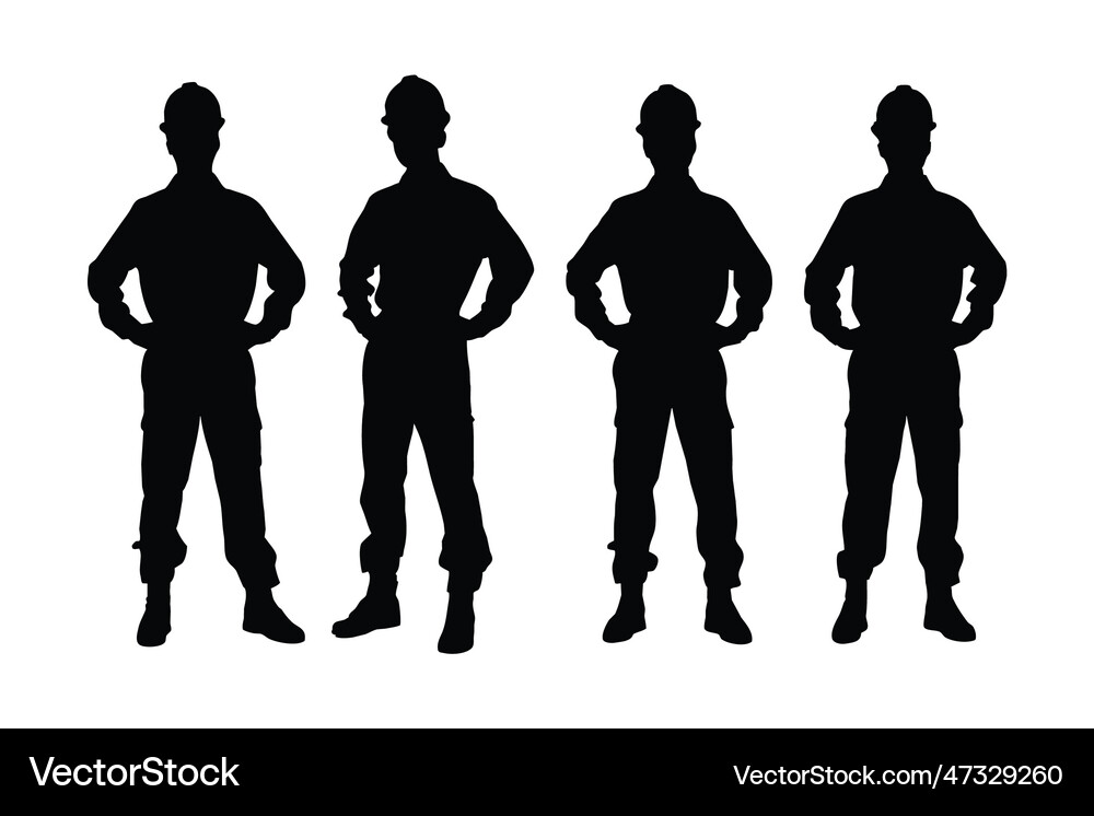 Engineer boys silhouette collection male Vector Image