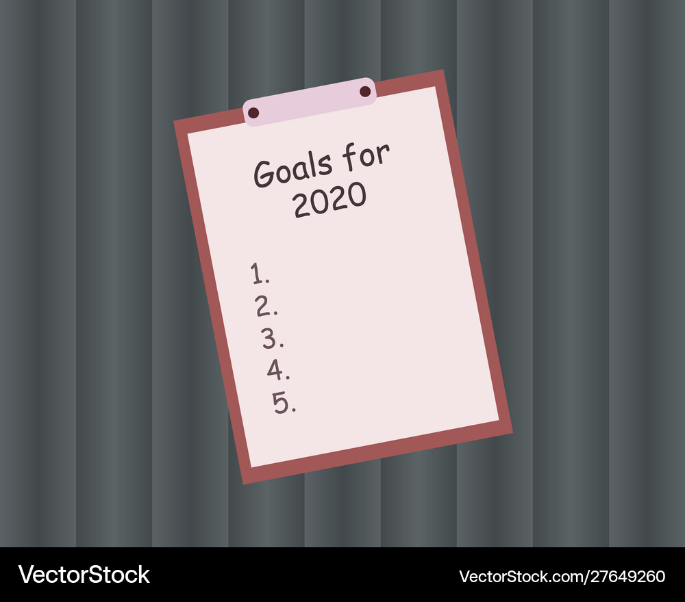 Goals list for 2020 to do next year Royalty Free Vector