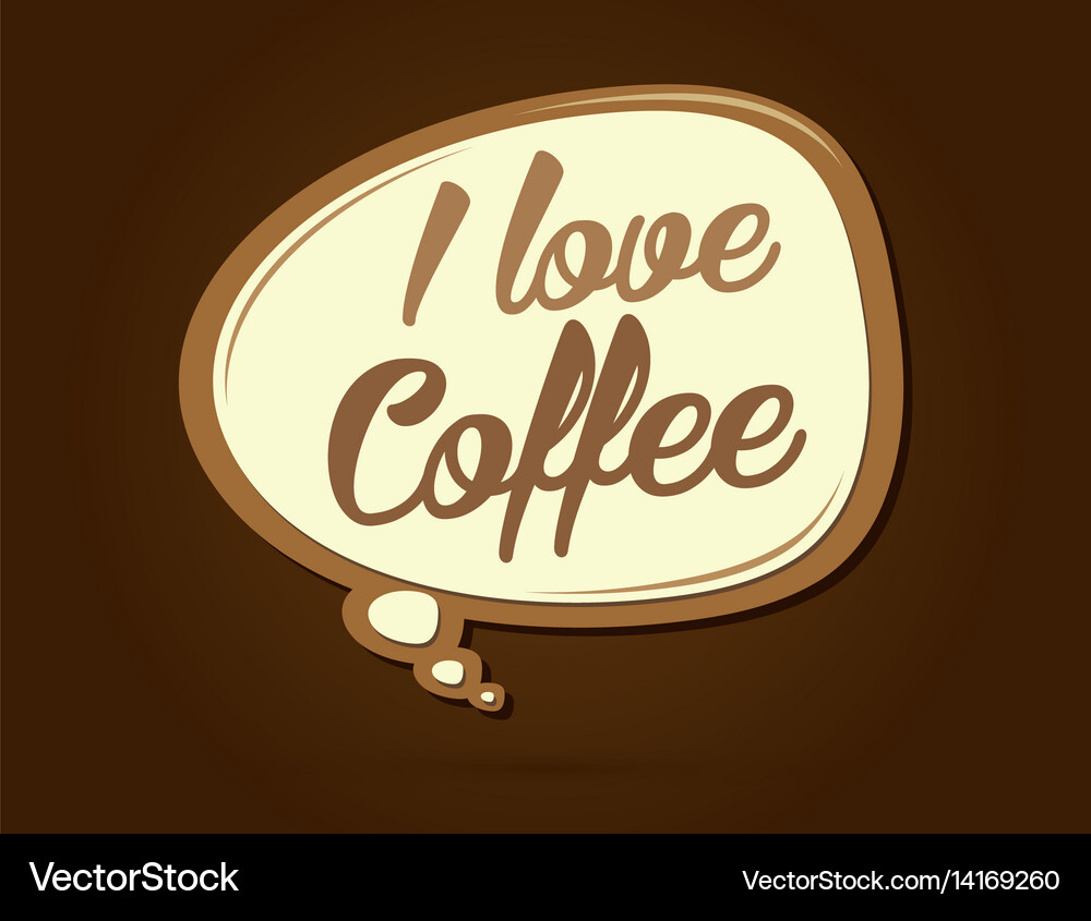 I love coffee text in balloons Royalty Free Vector Image