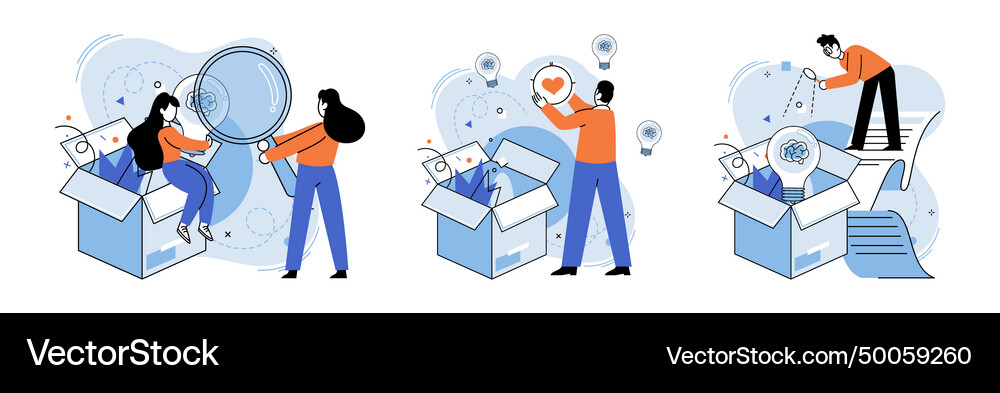 Idea in a box imagination knows no bounds let Vector Image