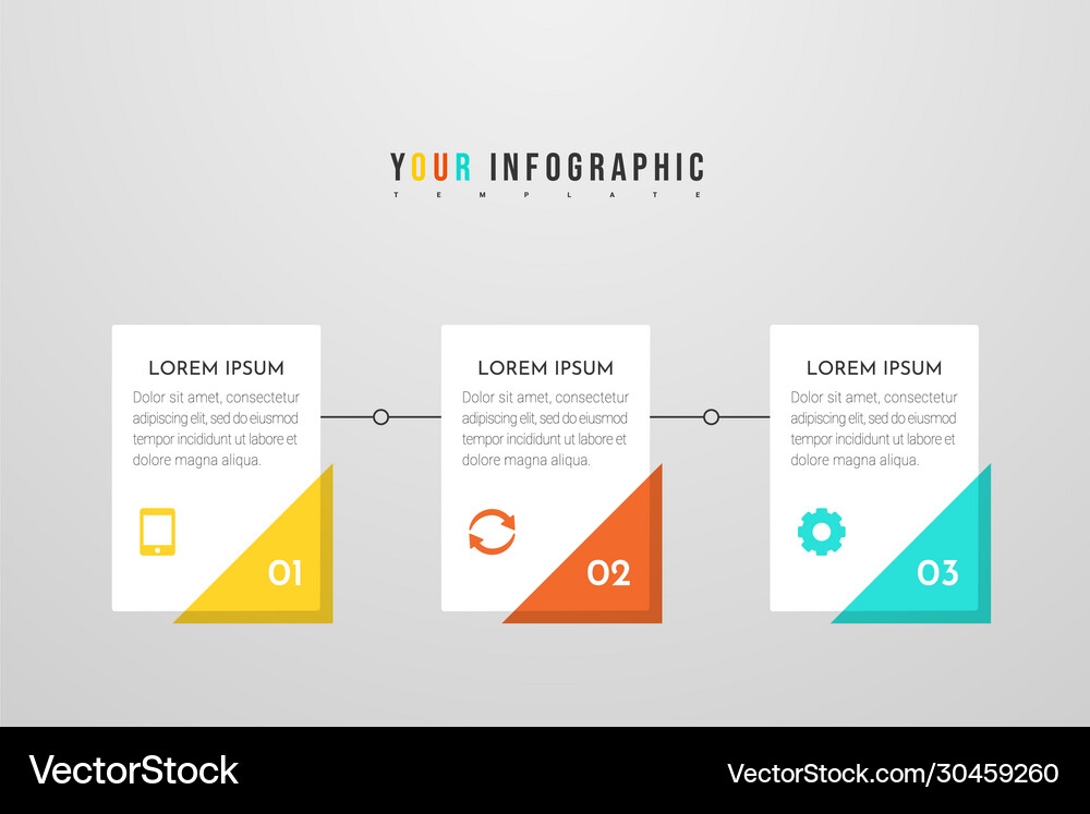 Infographic design with icons and 3 steps Vector Image