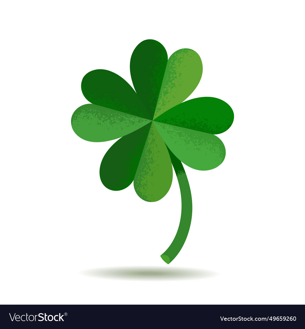Lucky green four leaf clover for st patrick day Vector Image