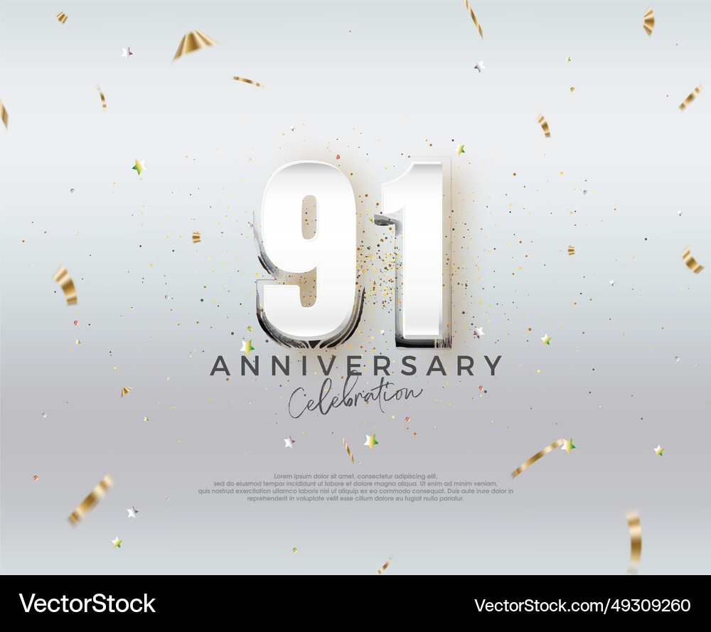 Modern 91st anniversary design design premium Vector Image
