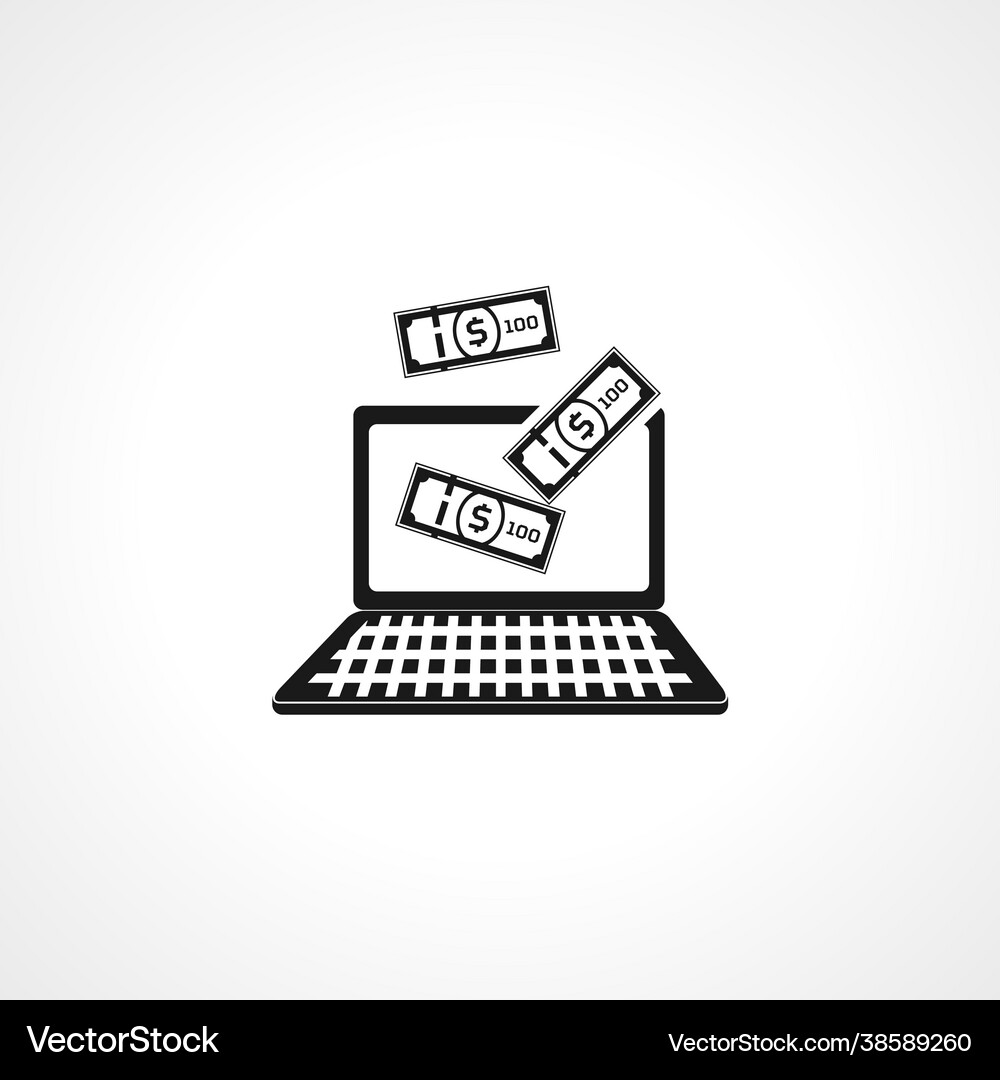 Online earning sign earning isolated Royalty Free Vector