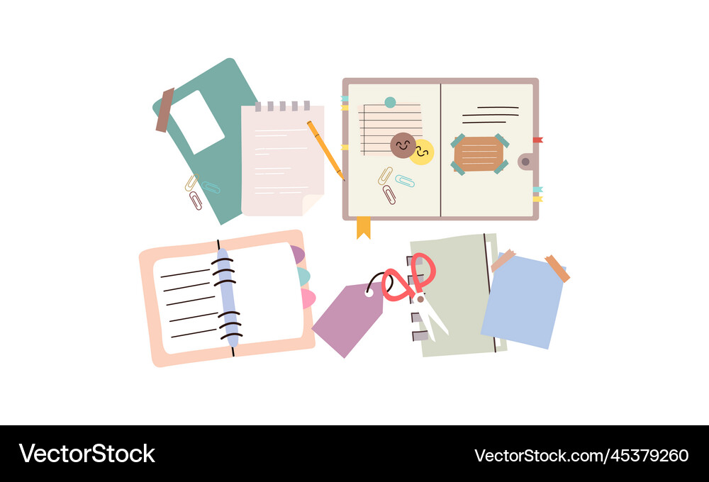 Paper notebooks planners diaries logo Royalty Free Vector