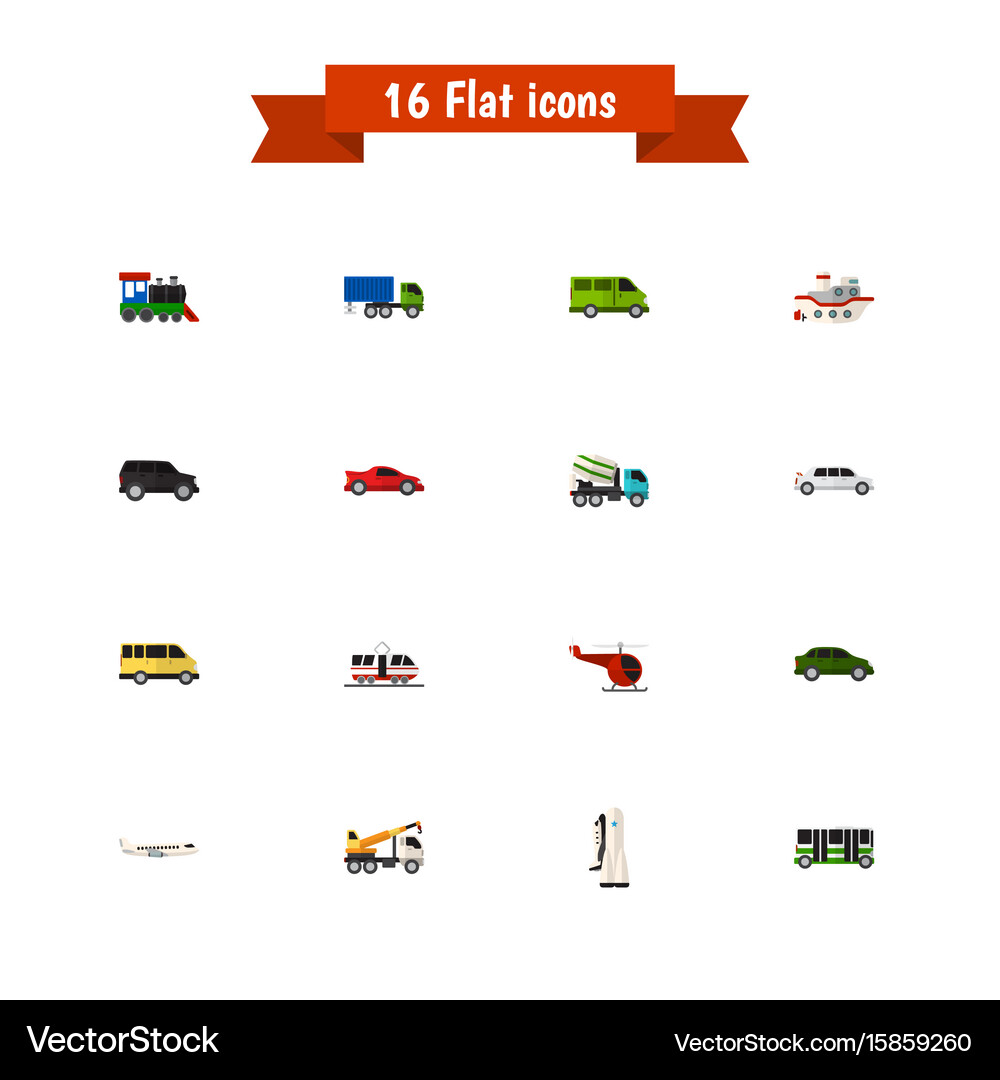 Set 16 editable car icons includes symbols Vector Image