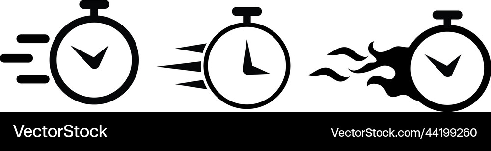 Shortest time limit stopwatch icon black Vector Image