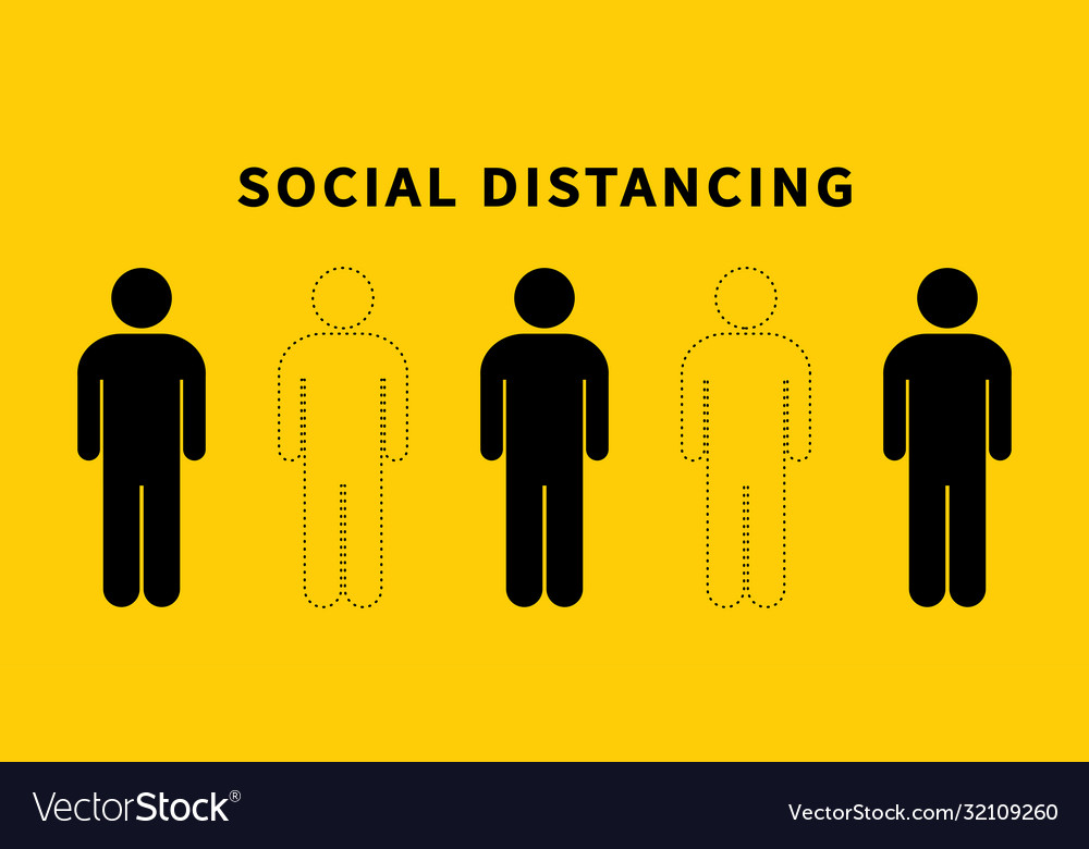 Social distancing keep 1-2 meter distance Vector Image Social distancing keep 1-2 meter distance Vector Image