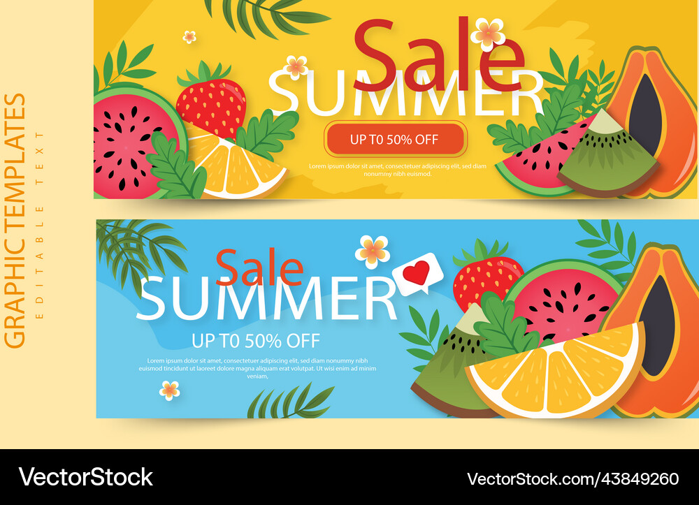 Summer sale graphic template Royalty Free Vector Image