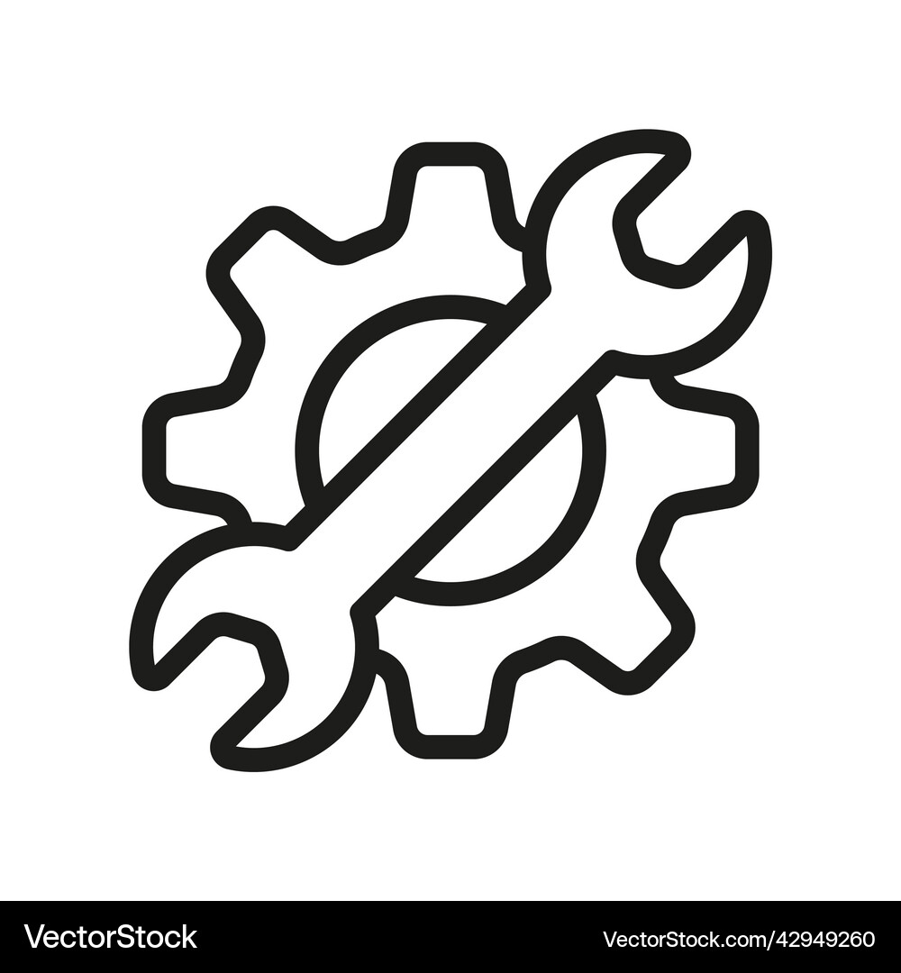 Wrench and gear screwdriver help and support icon Vector Image