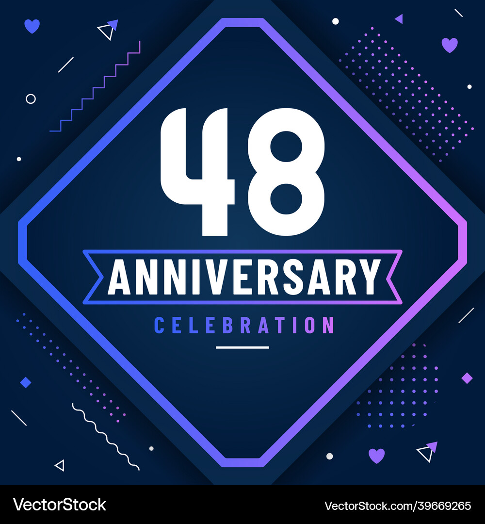 48 years anniversary greetings card Royalty Free Vector