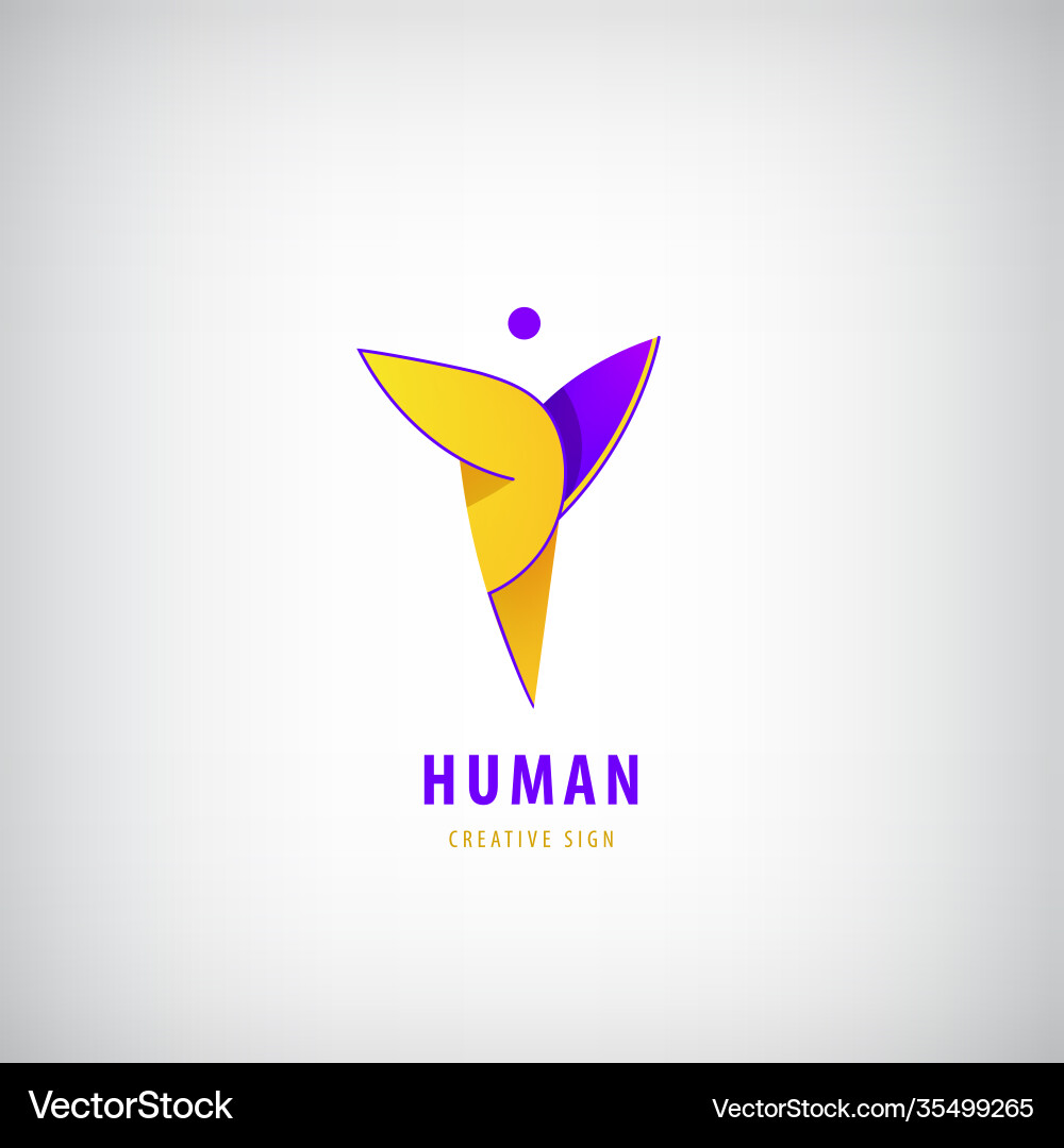 Abstract man logo positive healthy Royalty Free Vector Image