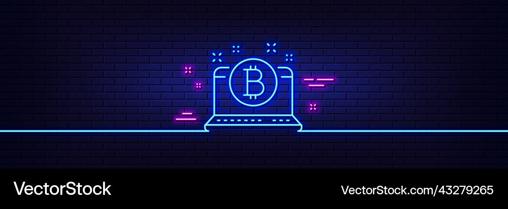 Bitcoin line icon cryptocurrency coin sign Vector Image
