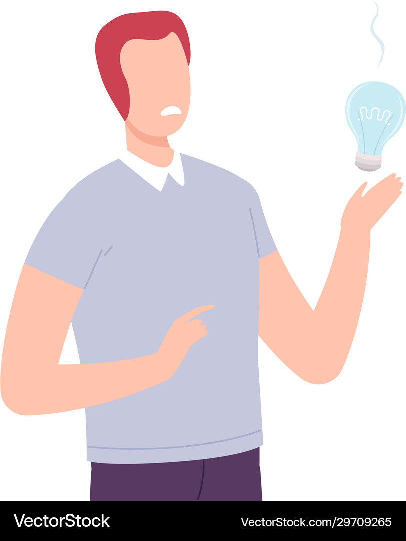 Businessman character having no idea unsuccessful Vector Image