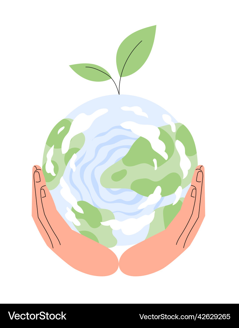 Caring for the planet ecology and environmental Vector Image