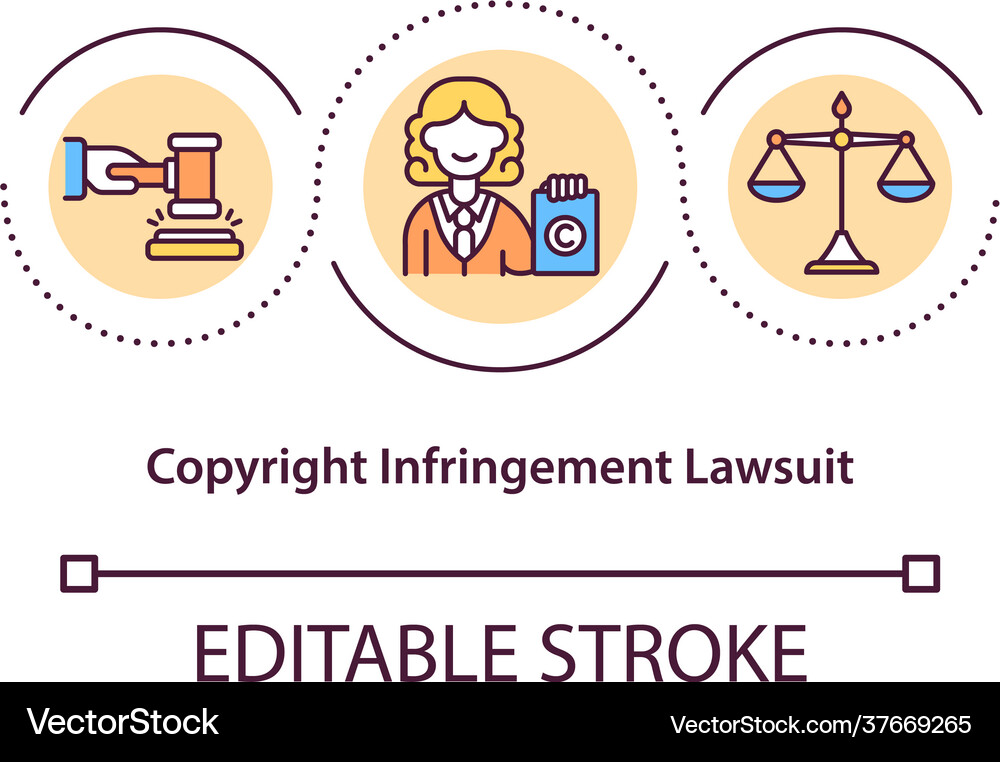 Copyright Infringement Lawsuit Royalty Free Vector Image