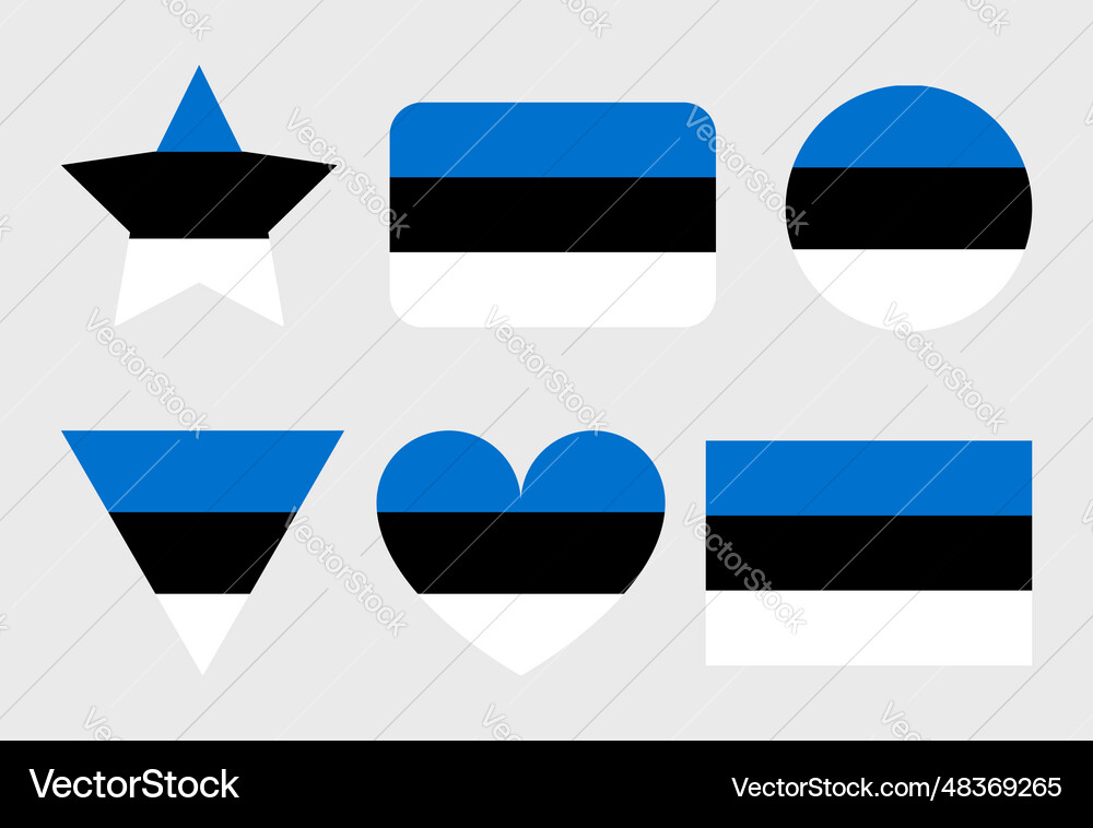 Estonia flag icons set Royalty Free Vector Image