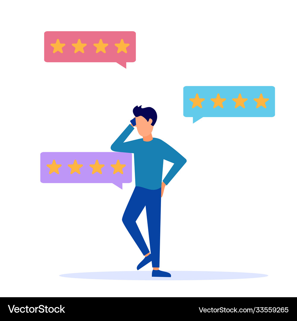 Graphic cartoon character consumer rating Vector Image