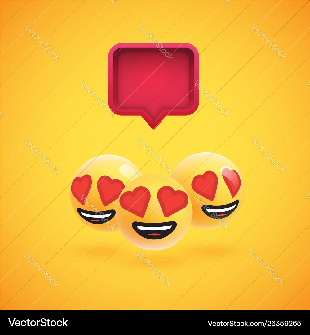 Group high detailed yellow emoticons with a 3d Vector Image