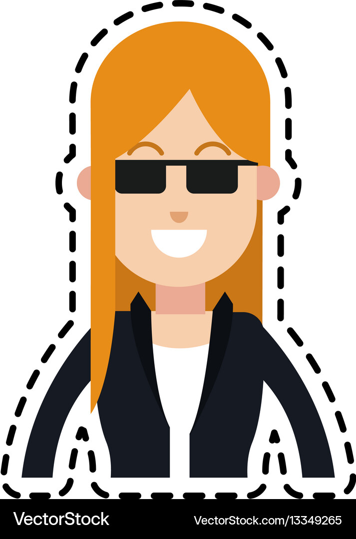 Happy young woman icon image Royalty Free Vector Image