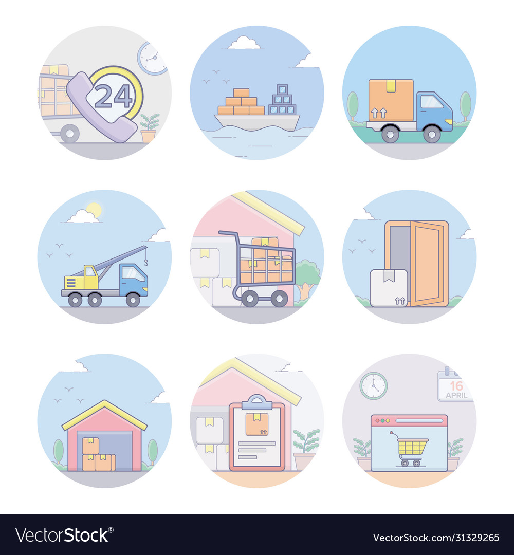 Logistics flat Royalty Free Vector Image - VectorStock