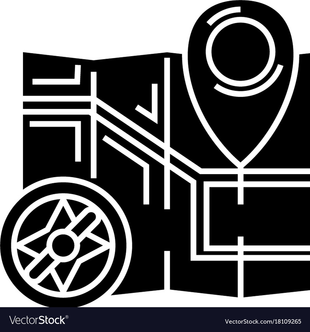 Map navigation with compass icon Royalty Free Vector Image