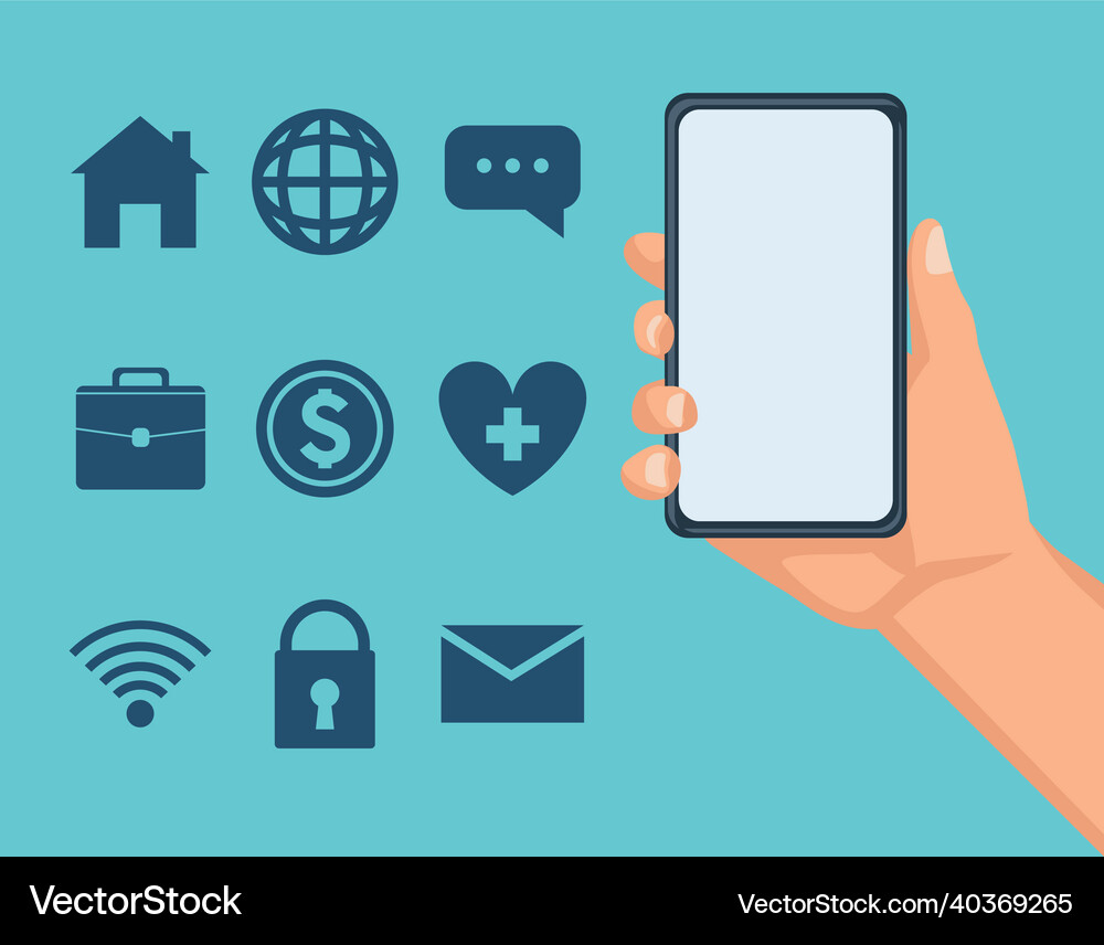 Nine smart city icons Royalty Free Vector Image