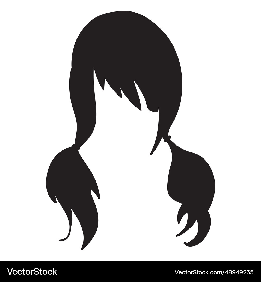 Pigtails hair flat icon Royalty Free Vector Image