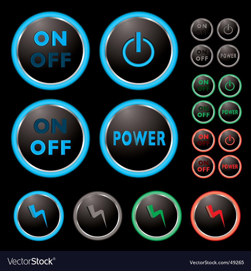 Power buttons Royalty Free Vector Image - VectorStock