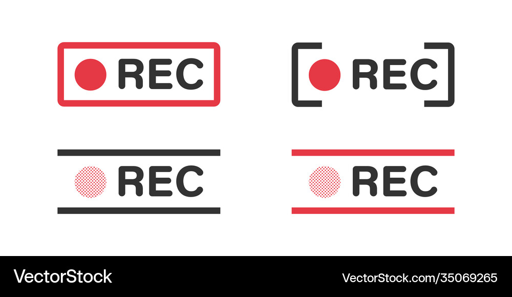 Recording icons sign concept currently Royalty Free Vector