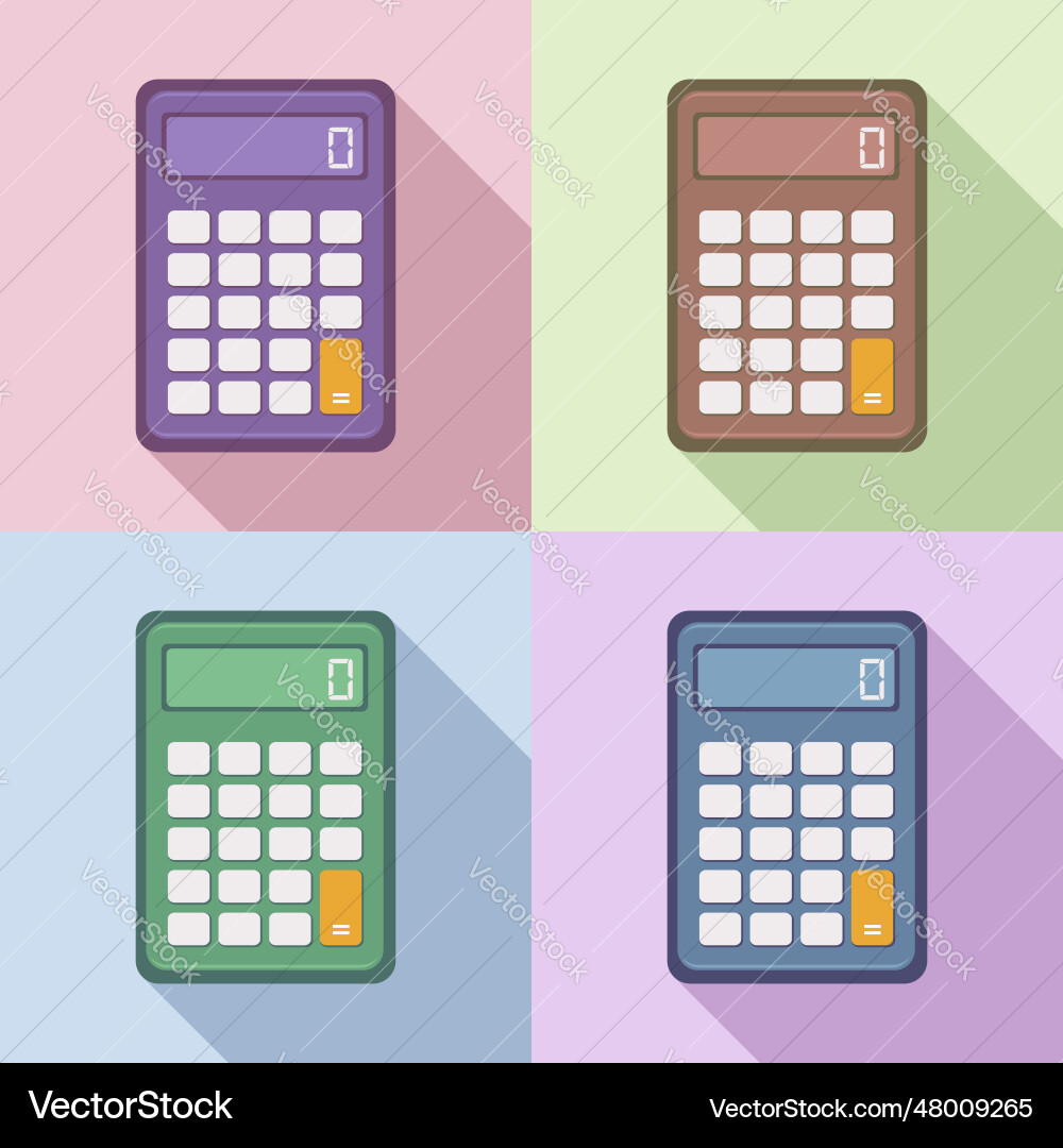 Set of calculator icons Royalty Free Vector Image